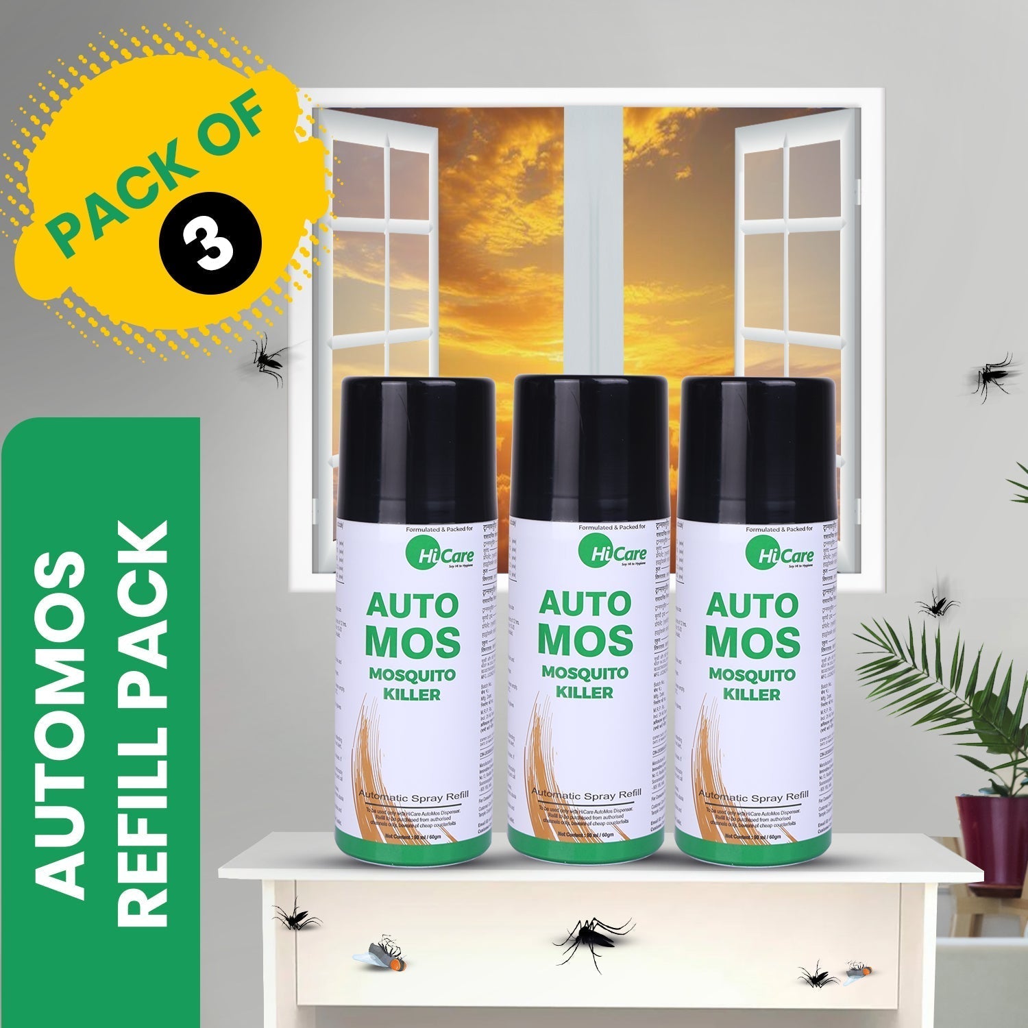 AutoMos Refill Pack of 3 for Mosquito Machine | PCI HiCare